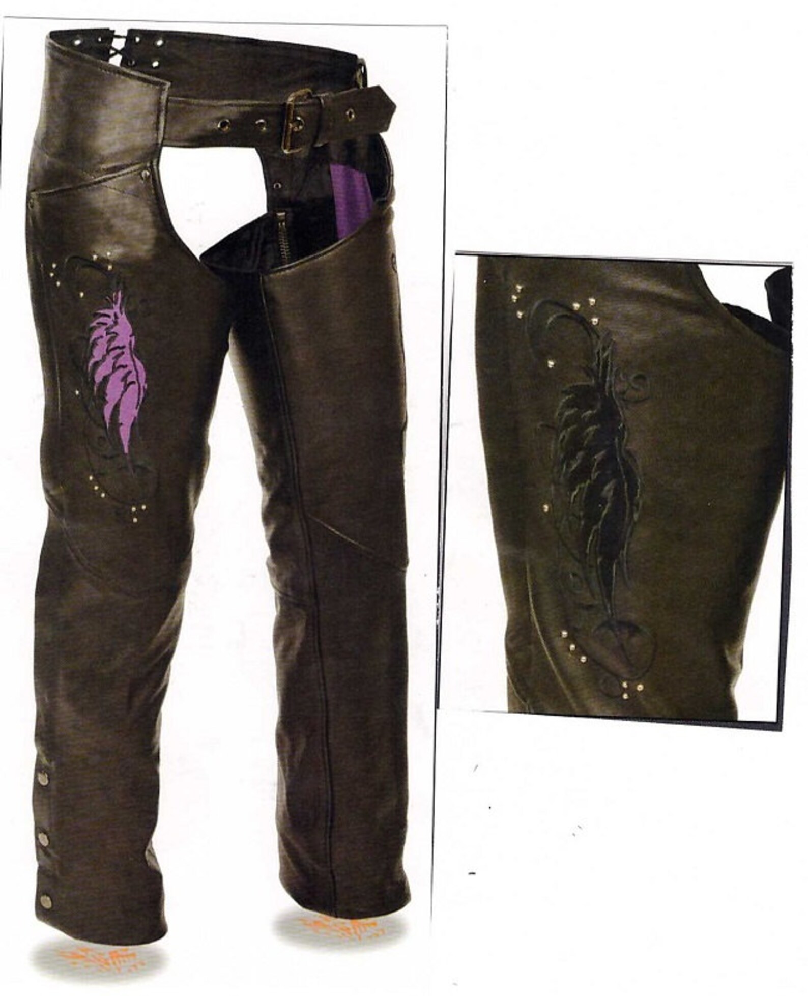 Womens Motorcycle Chaps Black or Purple Wing - Etsy