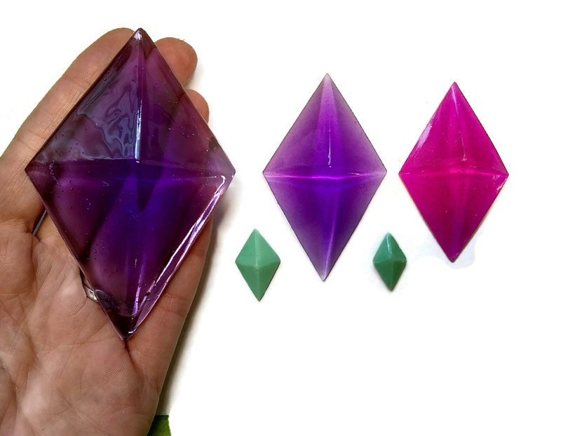 Rhombus Gem Flat Back Kite Jewel Resin Cabochon for Cosplay - Etsy