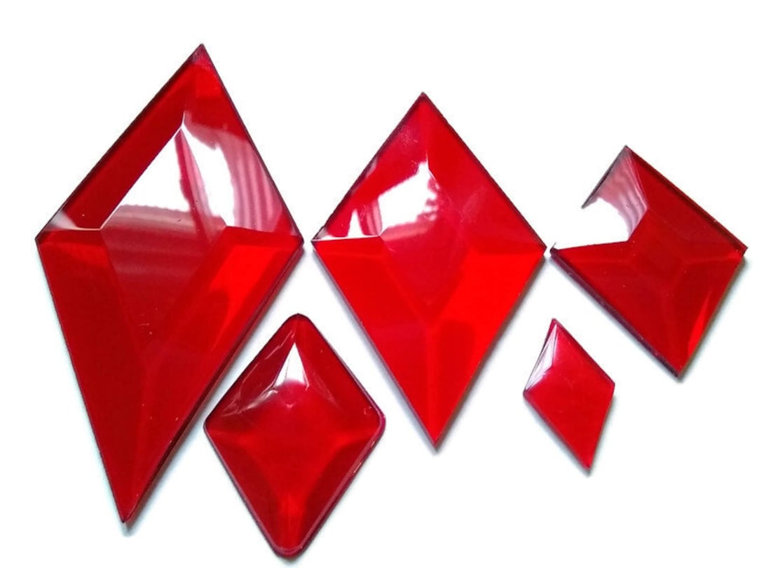 Rhombus Cosplay Gem, Flat Back Jewel, Resin Cabochon for Costume or ...