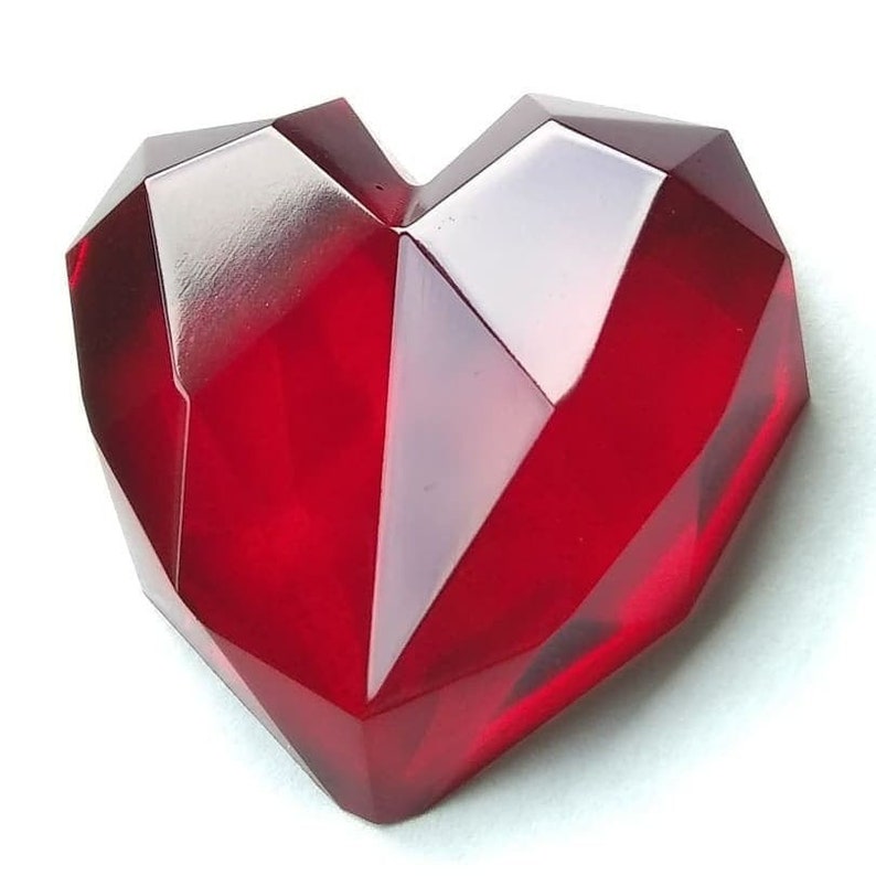Spinel Heart Gem Geometric Resin Jewel Cosplay Gem Faceted | Etsy