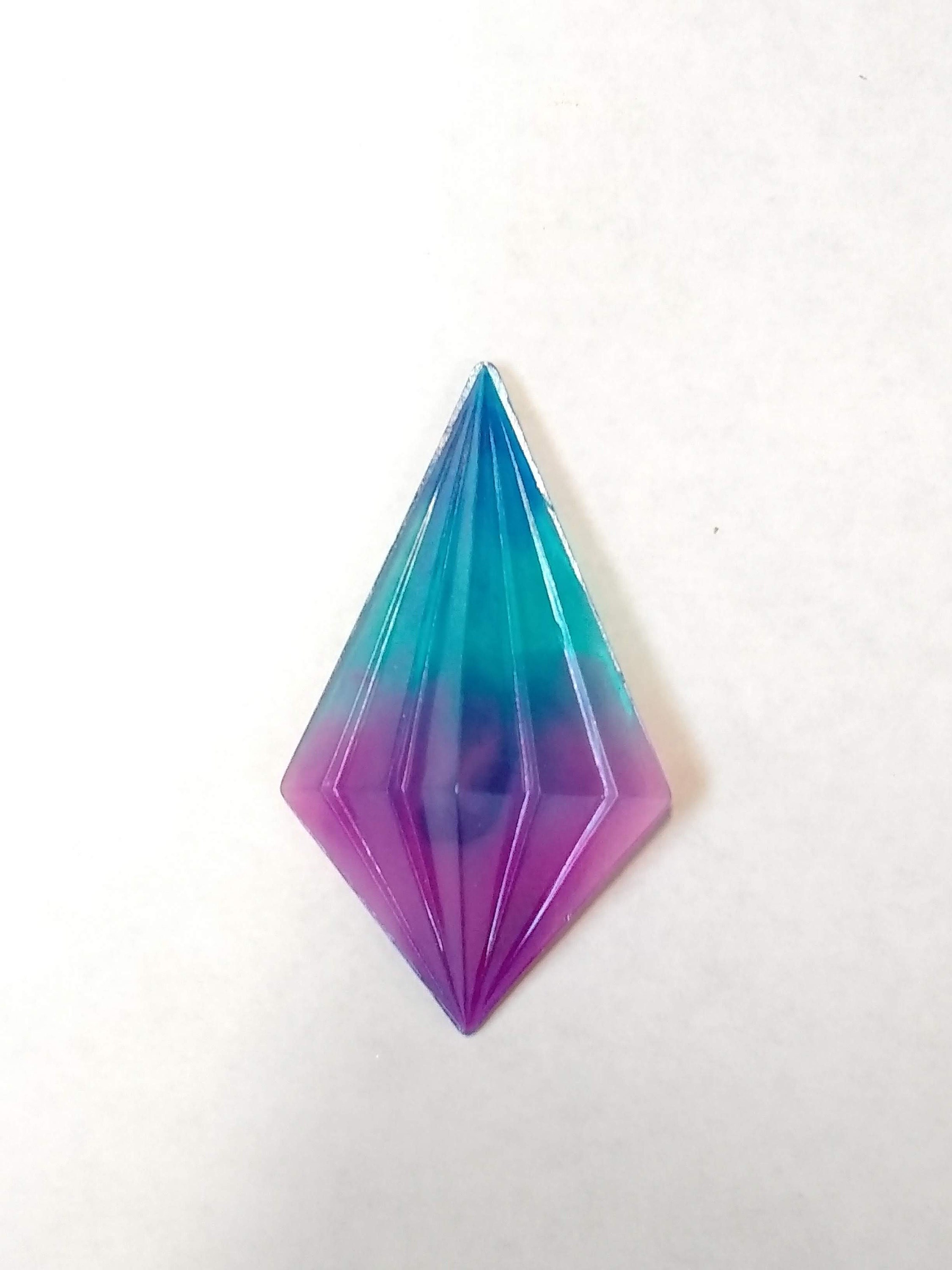 Faceted Kite Shape Cosplay Gem, Diamond, Flat Back Jewel, Resin ...