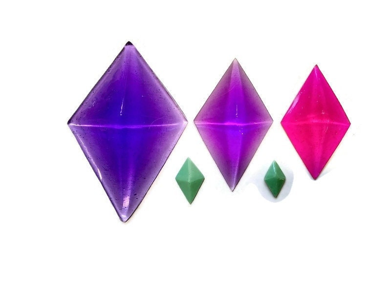 Rhombus Gem Flat Back Kite Jewel Resin Cabochon for Cosplay - Etsy