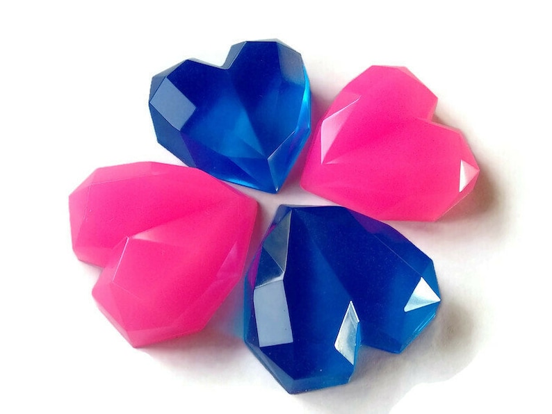 Spinel Heart Gem Geometric Resin Jewel Cosplay Gem Faceted | Etsy