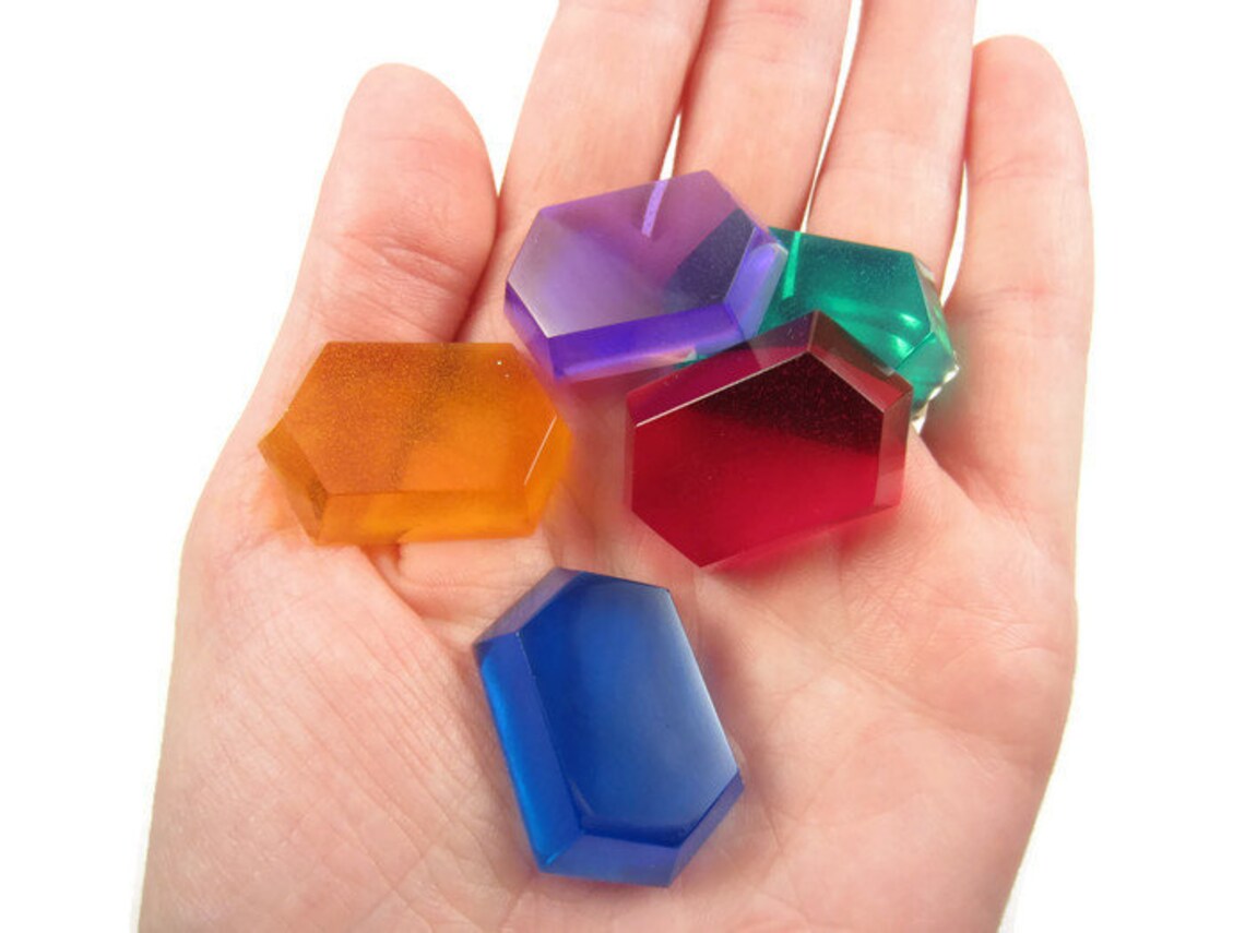 Rupees Hexagon Cosplay Gem Flat Back Jewel Cabochon for - Etsy