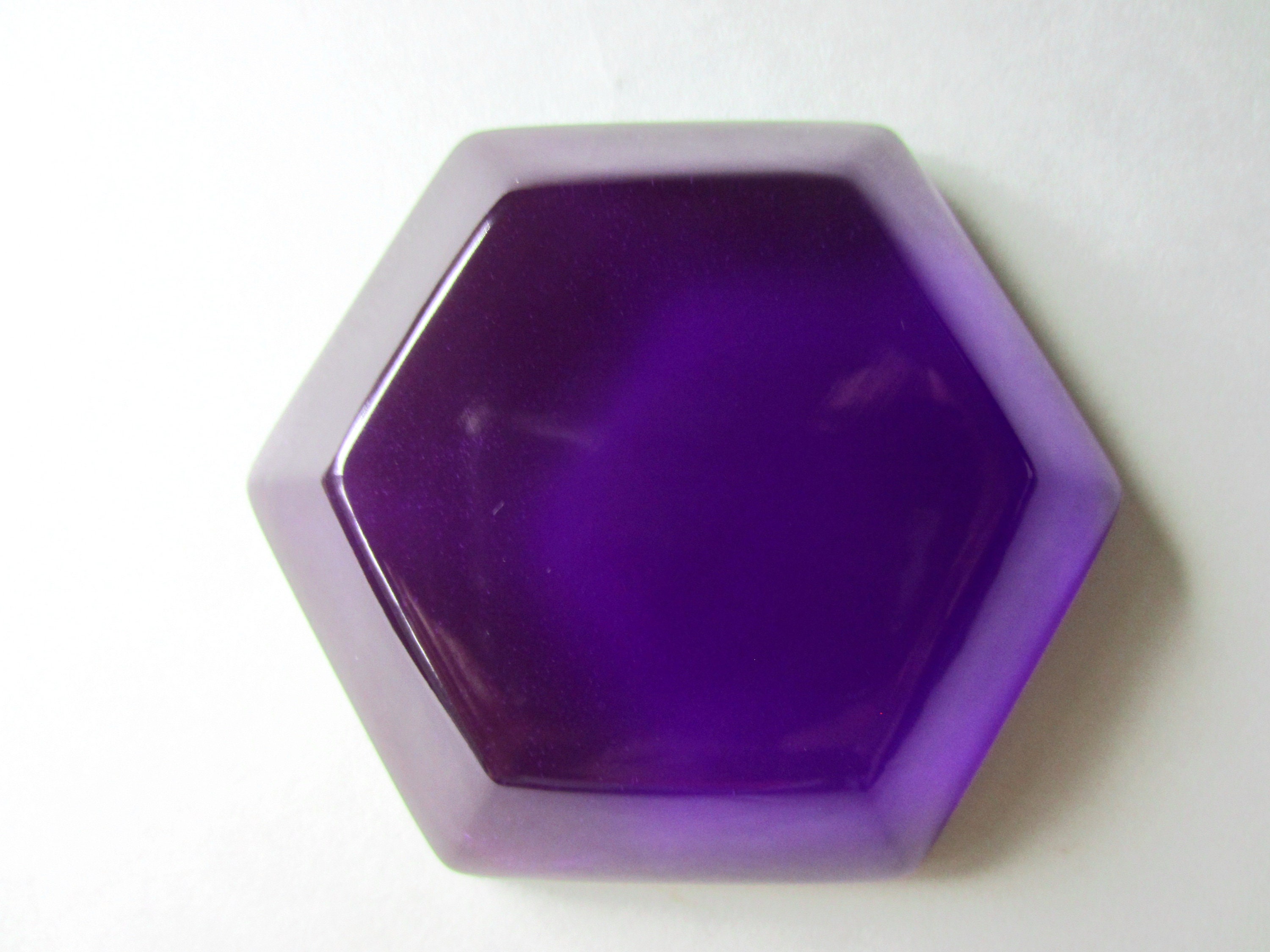 Large Hexagon Gem, Cosplay Gem, Flat Back Jewel, Amethyst Cabochon for ...