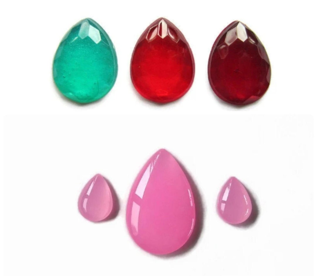 Tear Drop Gem, Faceted or Smooth, Resin Forehead Gem, Cosplay Gem, Flat ...
