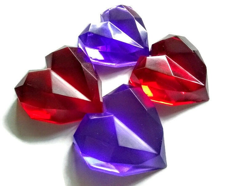 Spinel Heart Gem Geometric Resin Jewel Cosplay Gem Faceted | Etsy