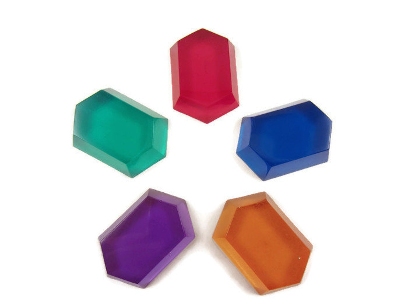 Rupees Hexagon Cosplay Gem Flat Back Jewel Cabochon for - Etsy