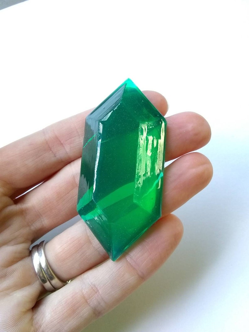 Large Resin Rupee Cosplay Gem Flat Back Hexagon Jewel | Etsy