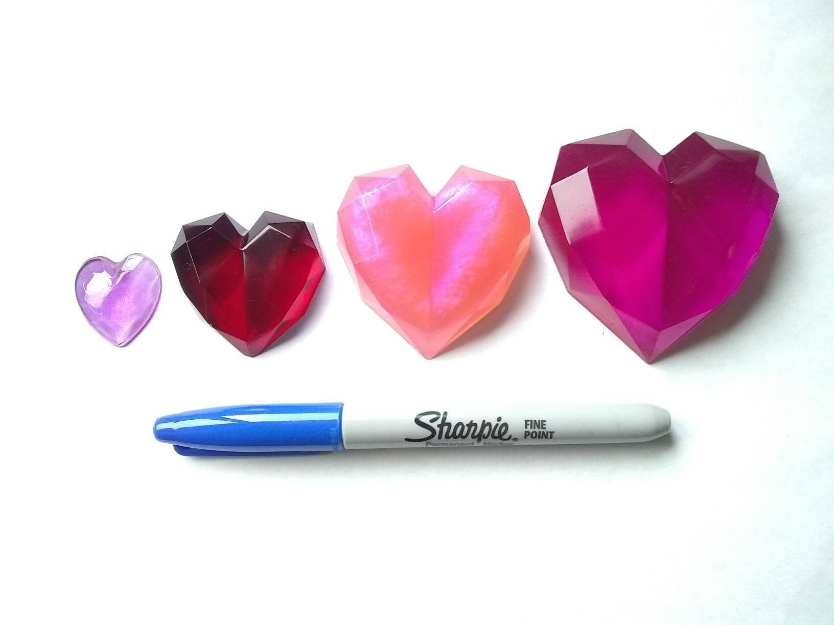 Spinel Heart Gem Geometric Resin Jewel Cosplay Gem Faceted | Etsy