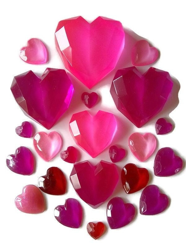 Spinel Heart Gem Geometric Resin Jewel Cosplay Gem Faceted | Etsy