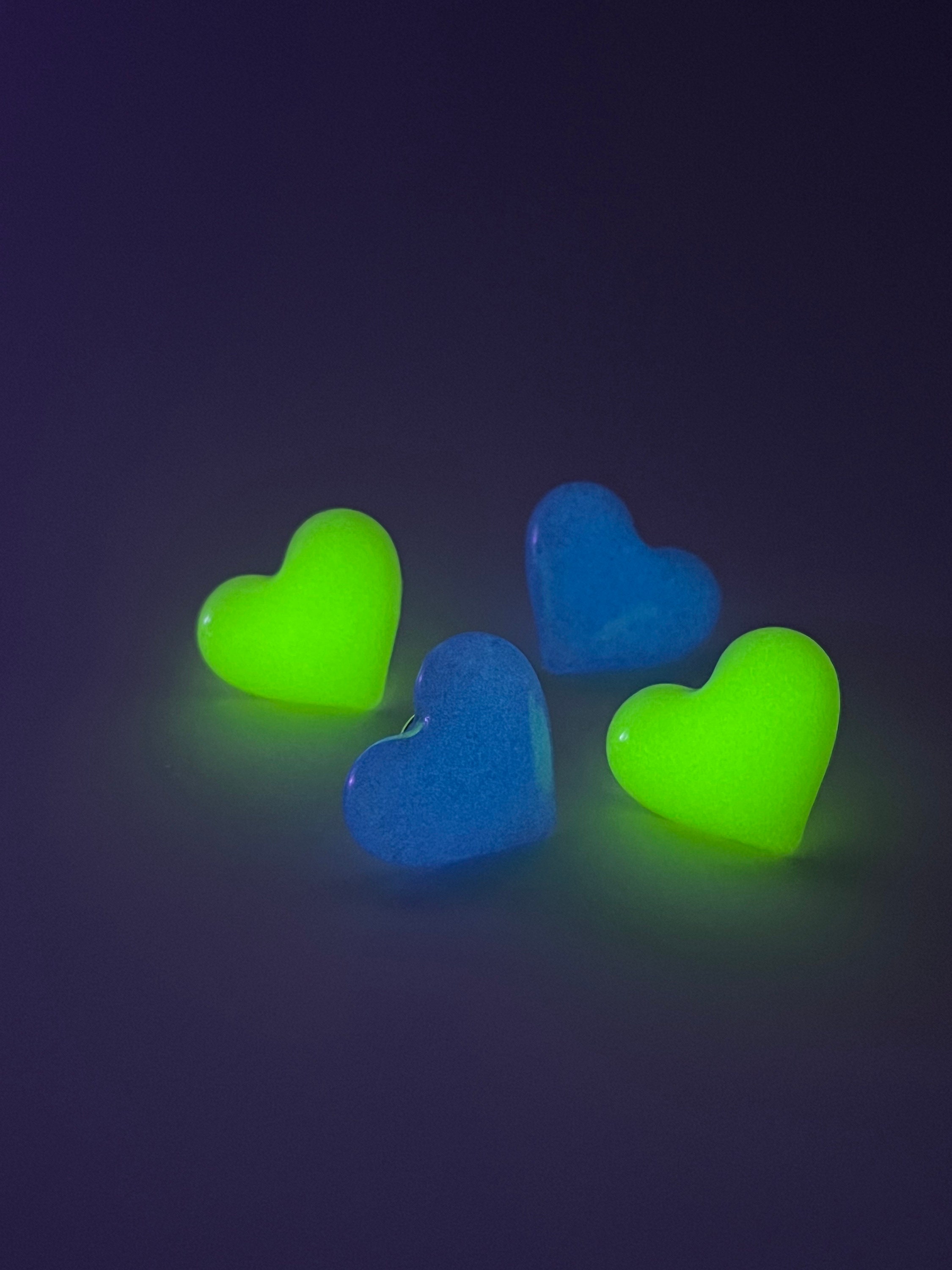 Heart Lapel Pins, Glow in the Dark, Custom Colors Available - Etsy