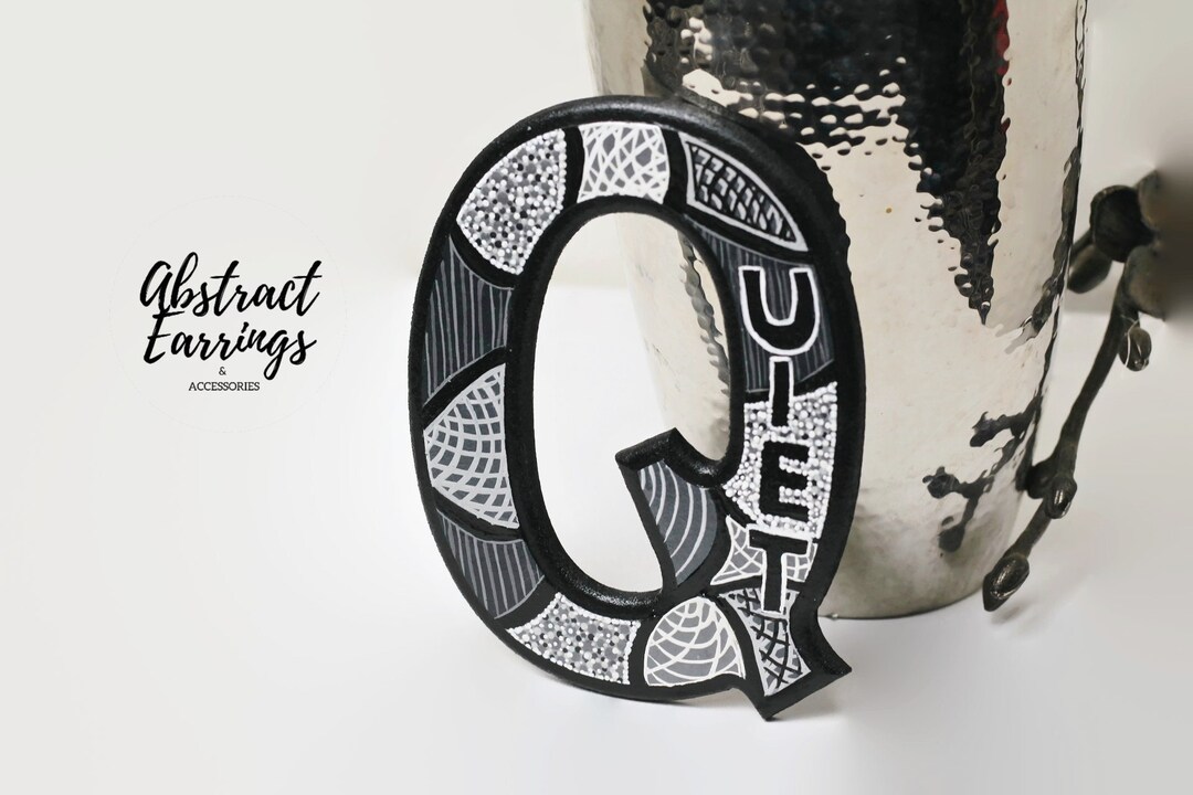 Hand Painted Quiet Sign -letter Q for Quiet - Custom Wooden Plaque Gift ...