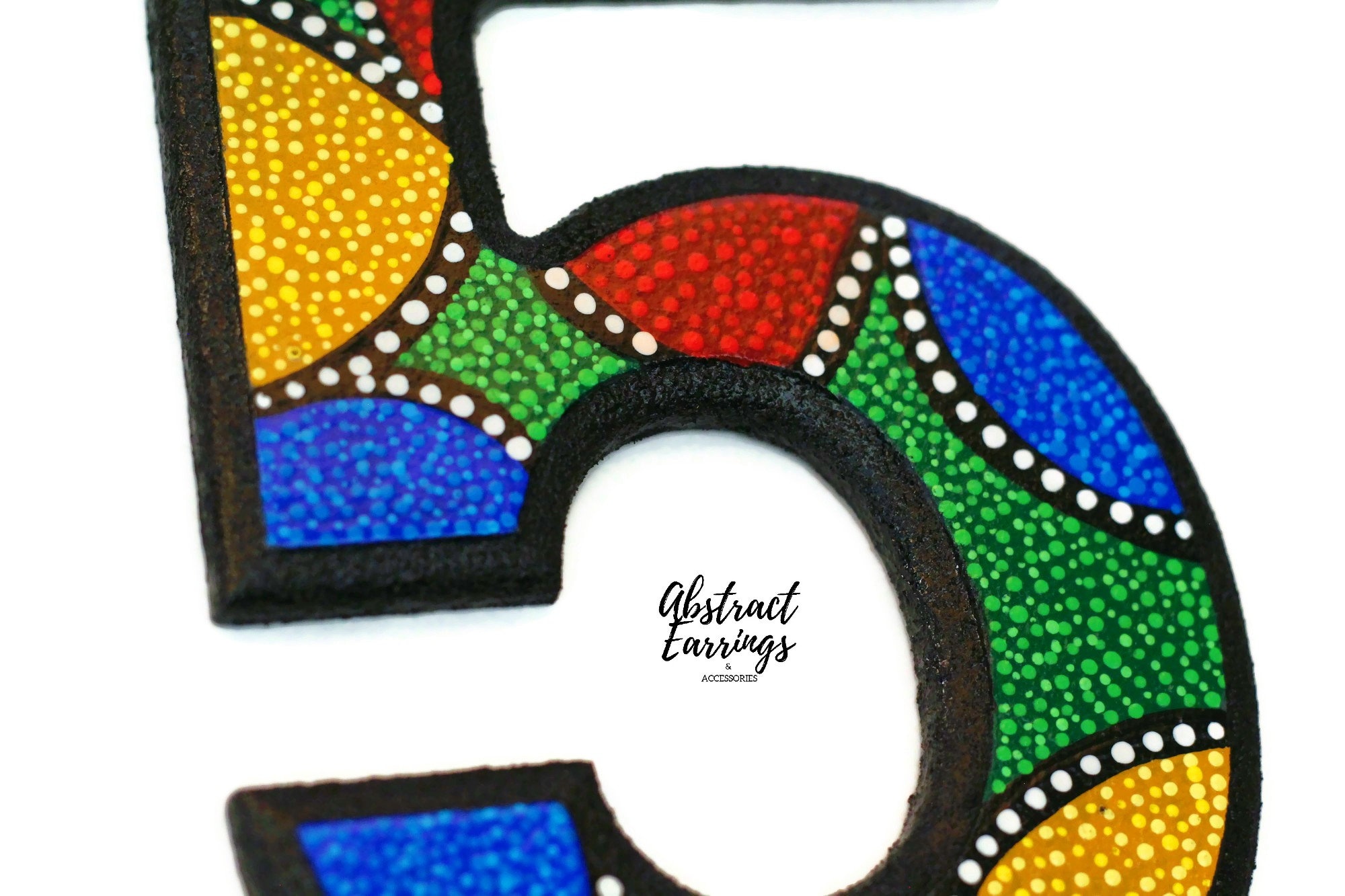 Hand Painted Number 5 Sign: Colorful Wooden Party Centerpiece - Etsy