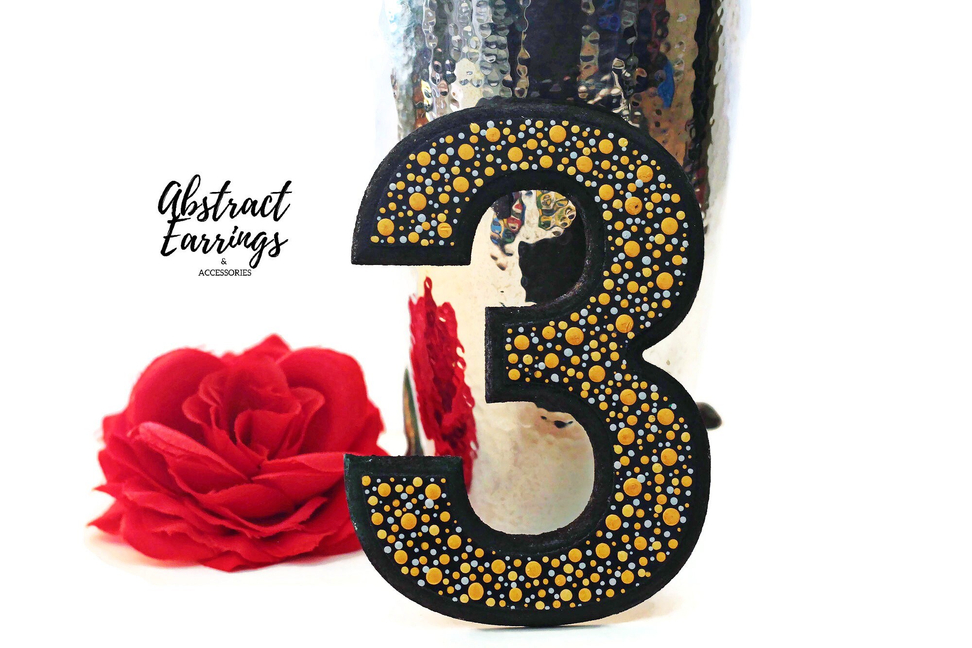 Number 3 Party Sign 3rd Anniversary Decoration Black Gold - Etsy