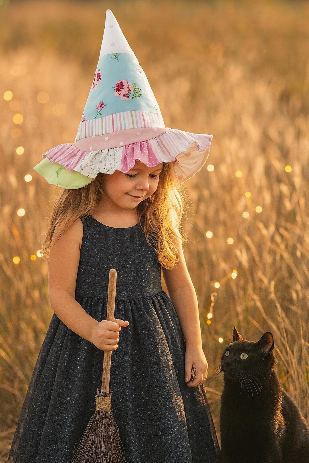 Lola Hat - Shabby Pastel Witches Hat, Patchwork Witch Hat, Girly ...
