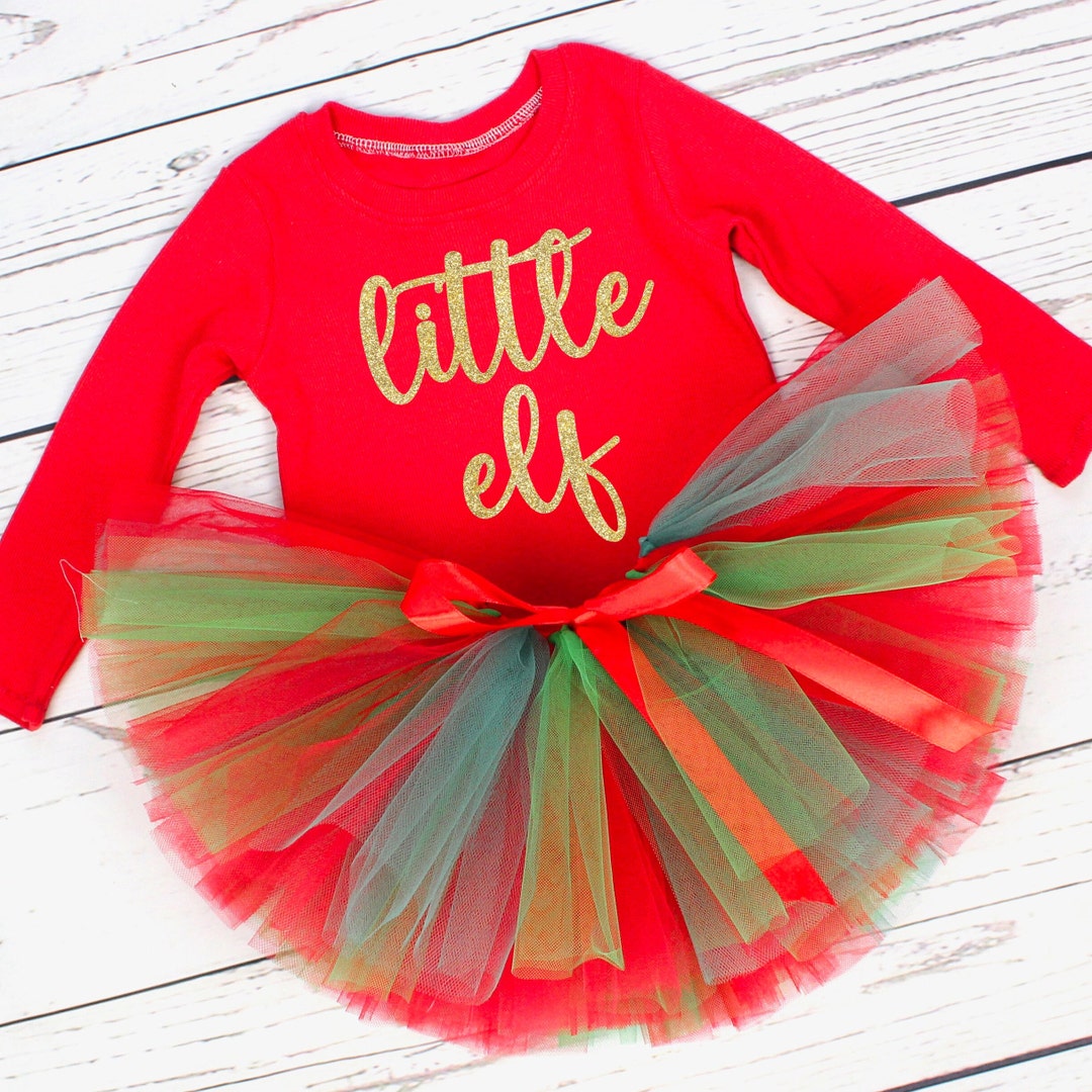 Little Elf Tutu Outfit Red Tutu Outfit for Christmas Red and - Etsy