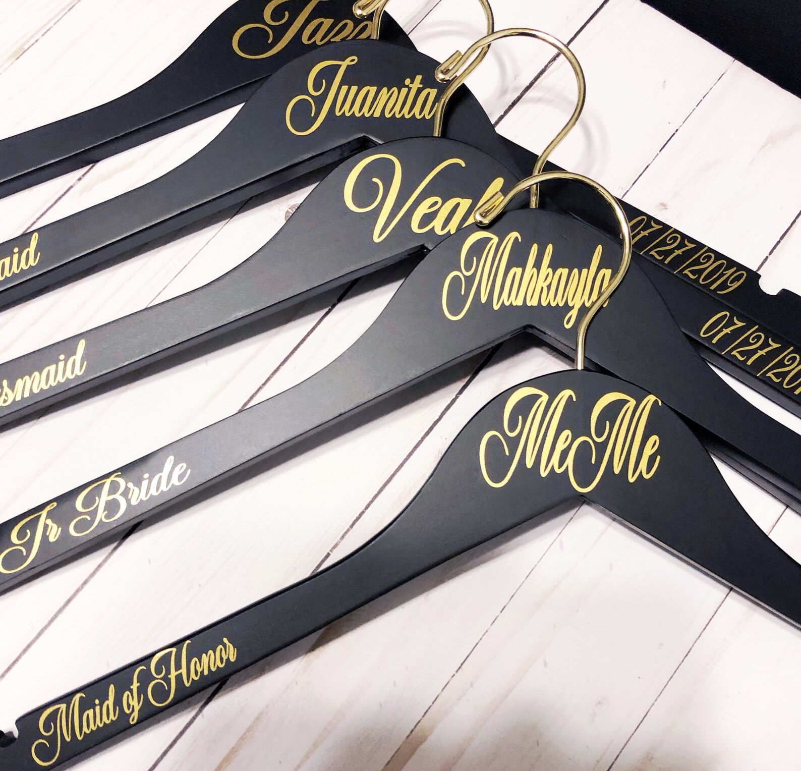 Set of 6 Wedding Hangers | Bridal Hanger Gift | Bridal Party Gift ...