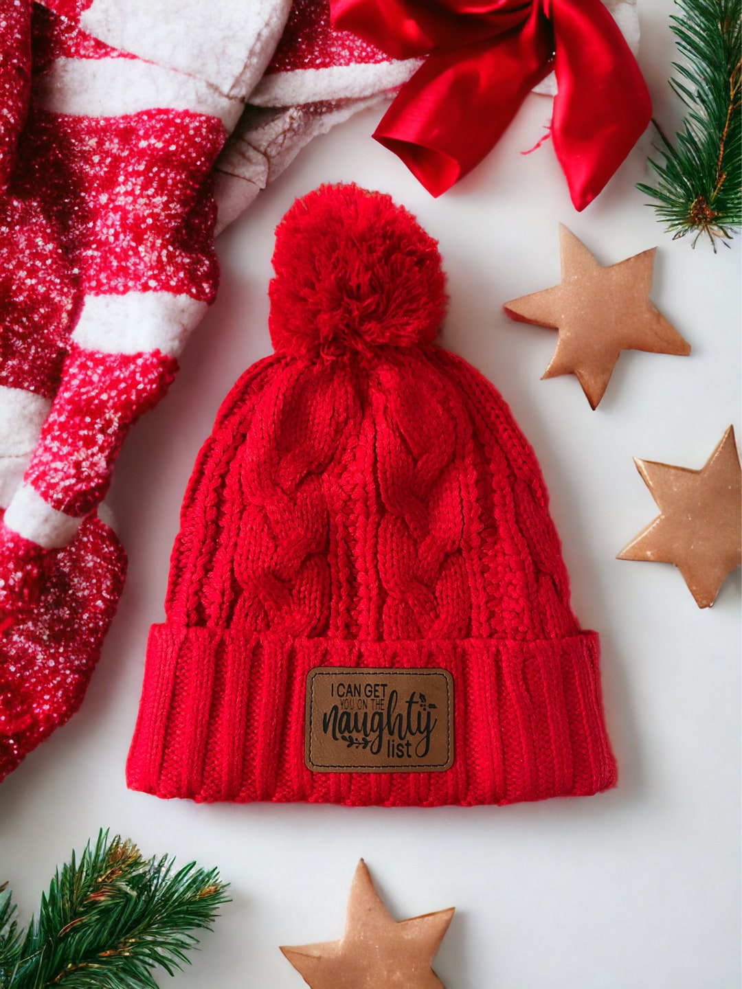 Funny Winter Hat With Engraved Leather Patch - Etsy