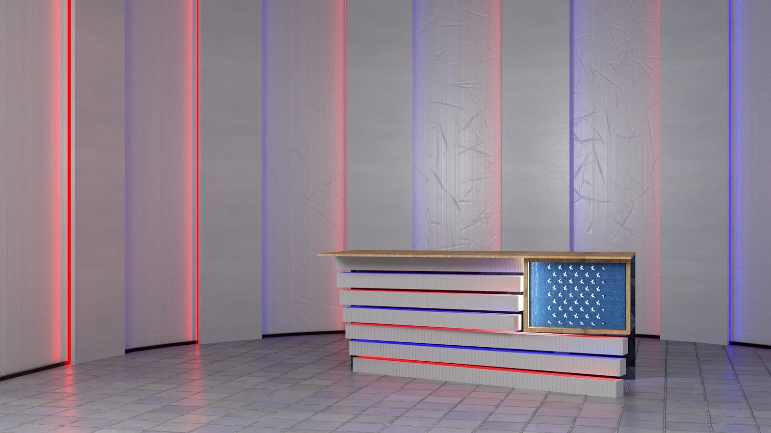 4K American Studio Backdrop With LED Lighting for Streaming Platforms ...