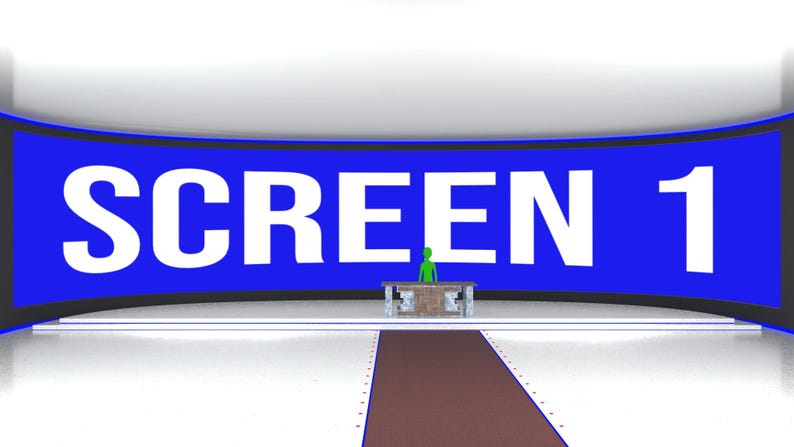 Stunning 4K Vmix Virtual Studio Set With Immersive Curved HD Screen and ...