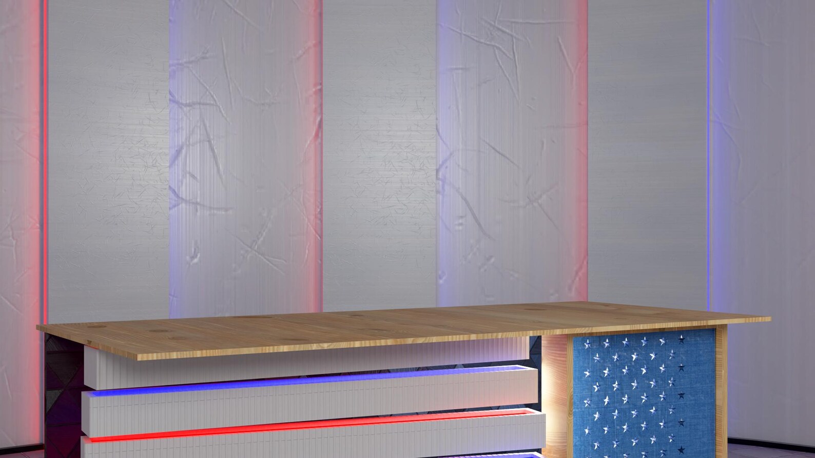 4K American Studio Backdrop With LED Lighting for Streaming Platforms ...