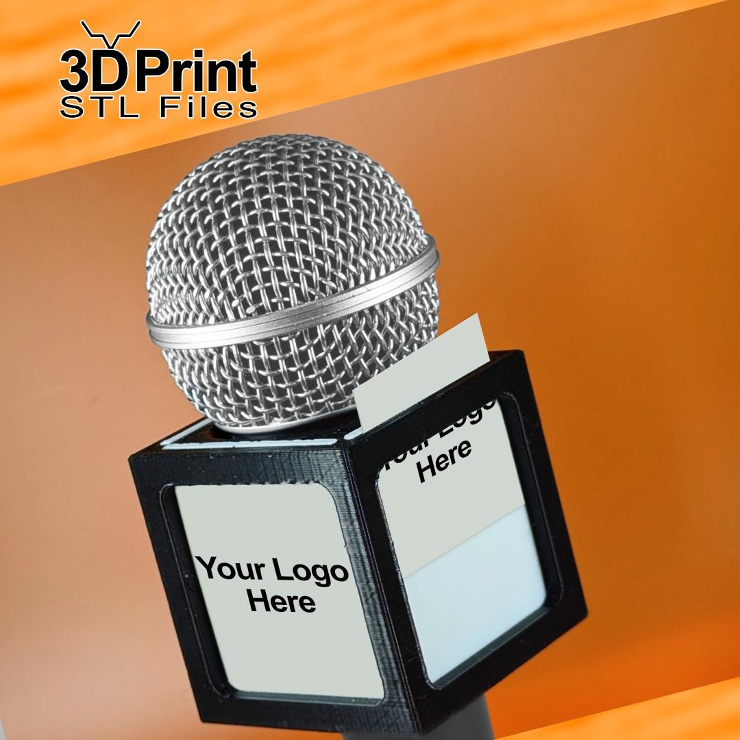 Mic Microphone Customizable Flag STL 3D Print Files - Etsy