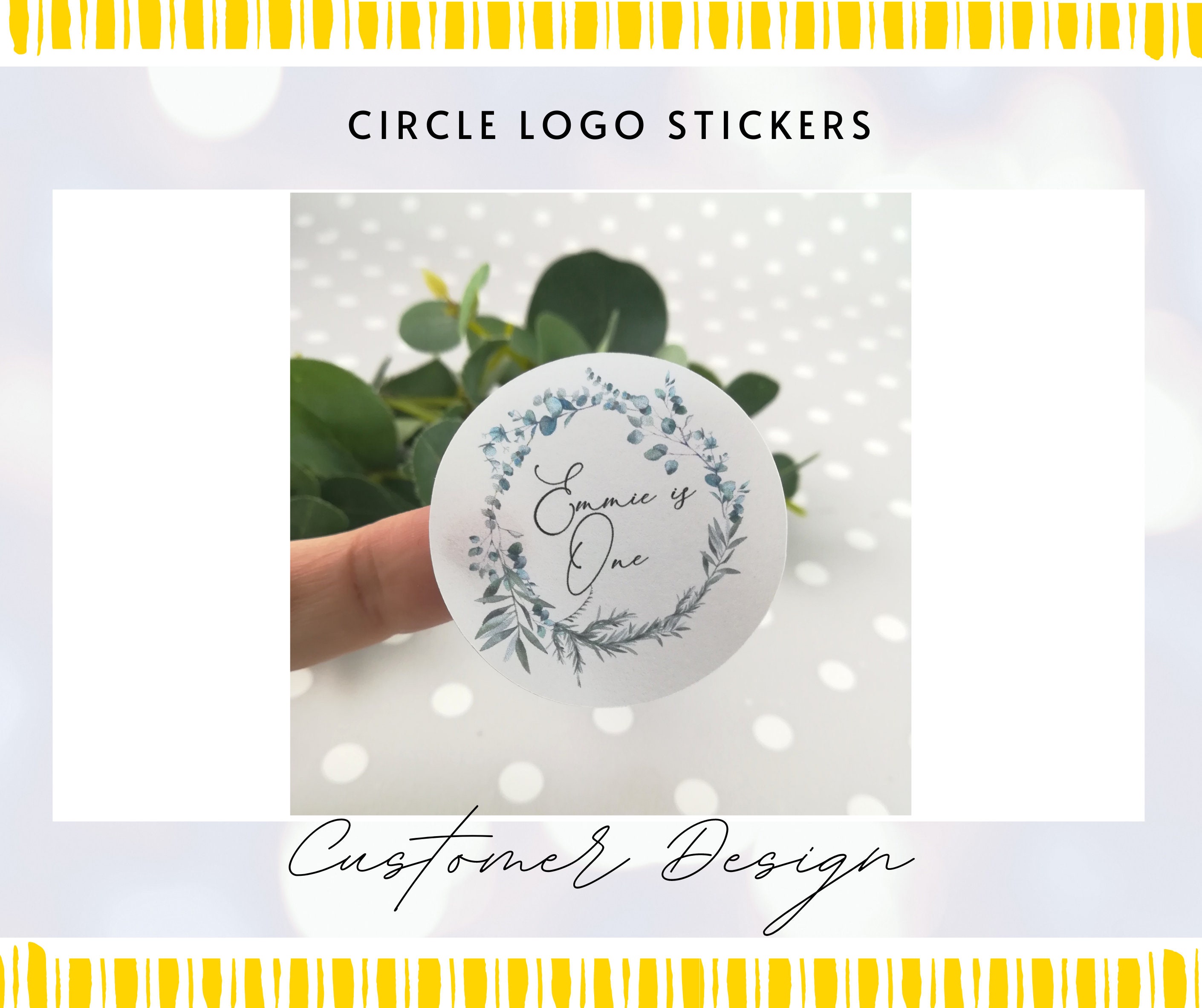 Circle Logo Stickers Any Size - Etsy UK