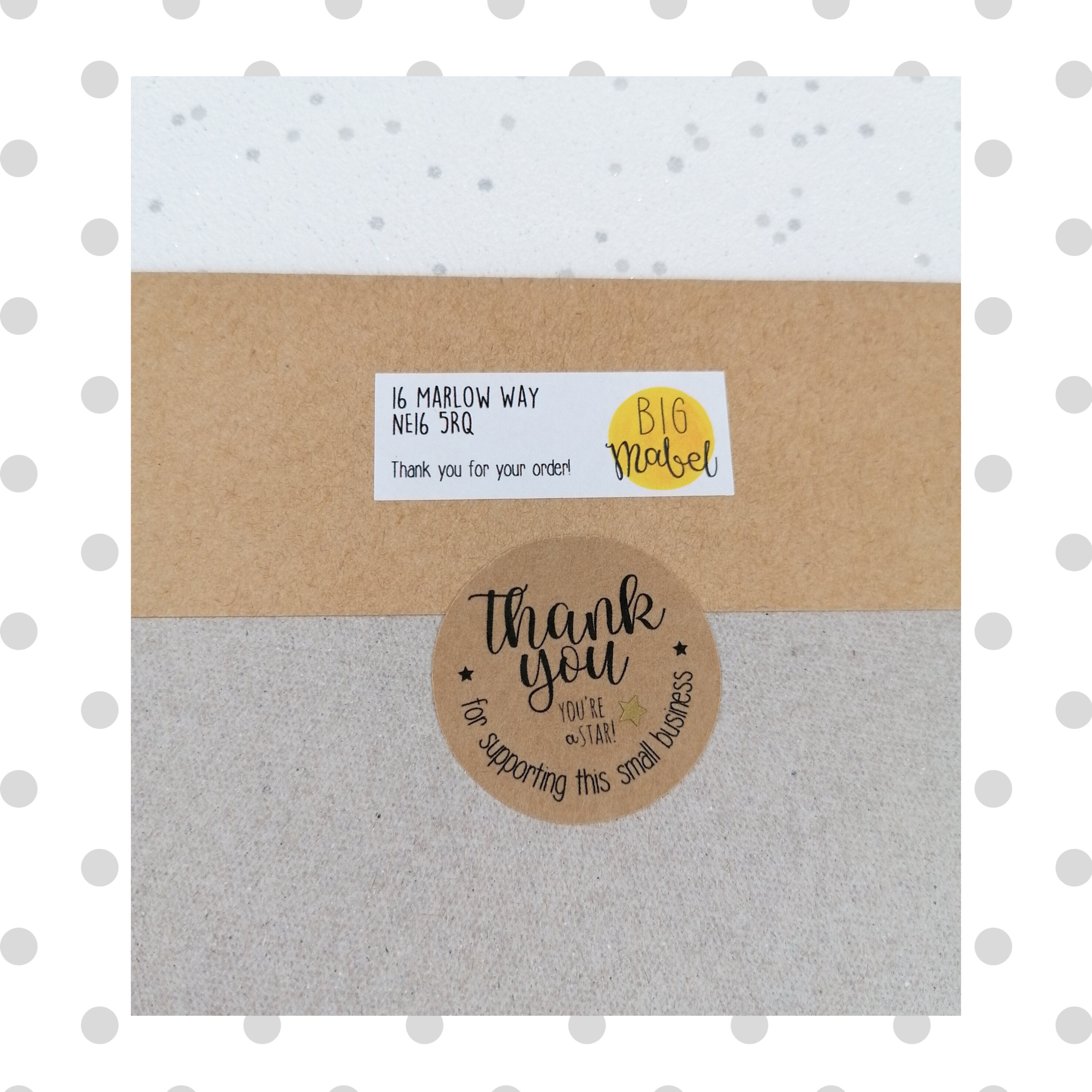 Thank You Stickers Kraft Paper With Mini Gold Star | Etsy