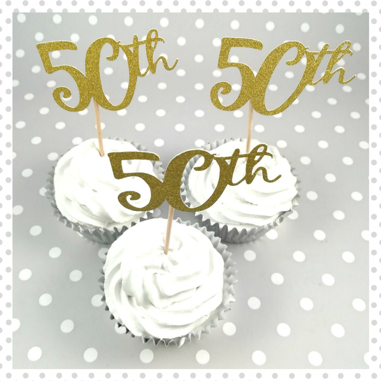 50th Wedding Anniversary Cupcake Toppers - Etsy