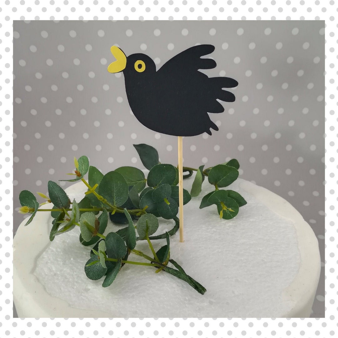 Blackbird Cake Topper/cupcake Topper Set - Etsy