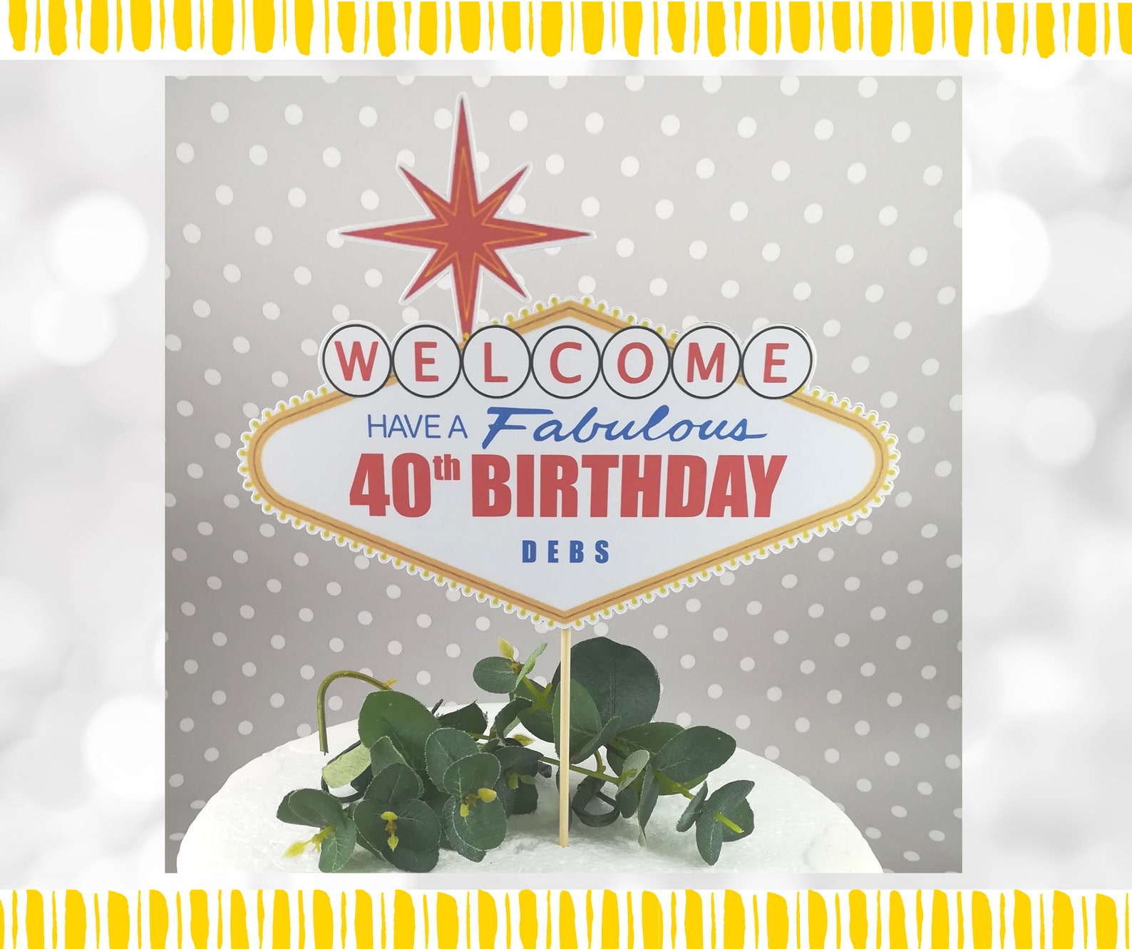 Las Vegas Sign Birthday Cake Topper - Etsy UK