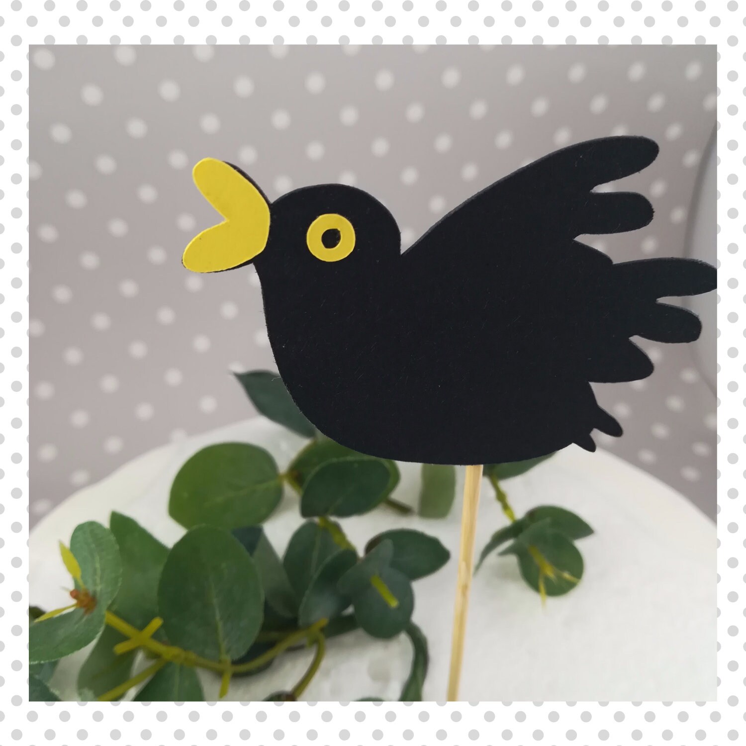 Blackbird Cake Topper/cupcake Topper Set - Etsy