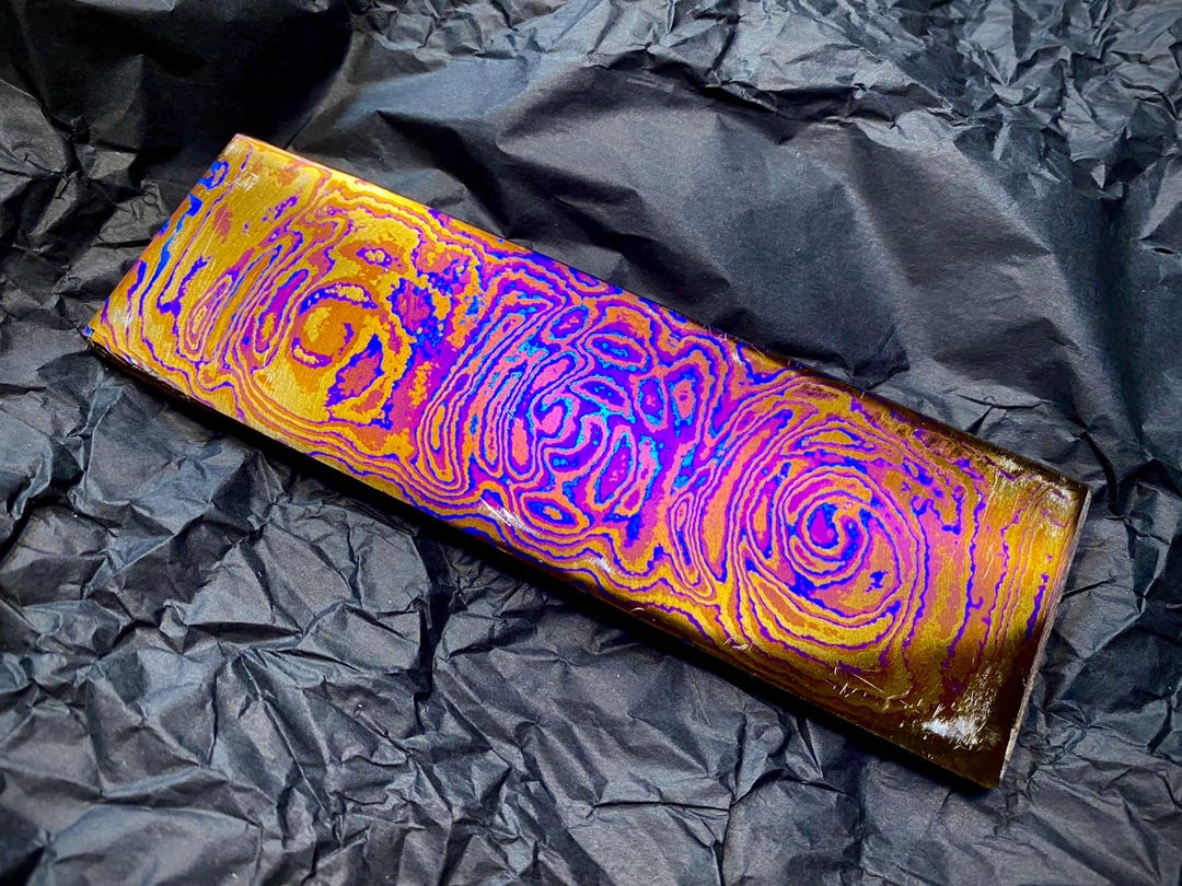 TITANIUM Damascus Multi-layer Billet, 3 Alloys, Pattern "vortex ...