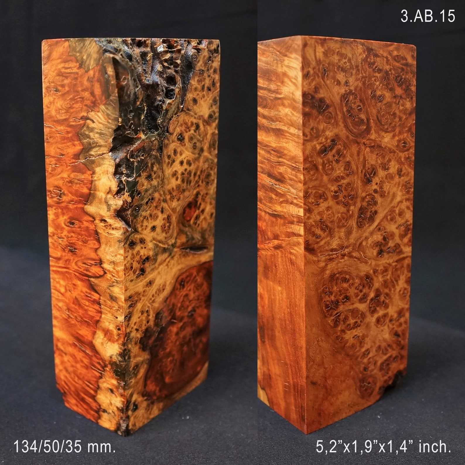 AMBOYNA BURL STABILIZED Wood Very Rare Premium Blank for | Etsy