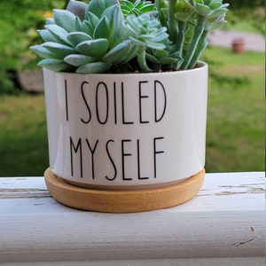 2 Pack Funny Succulent Planters, I Soiled Myself & I Wet My Plants ...
