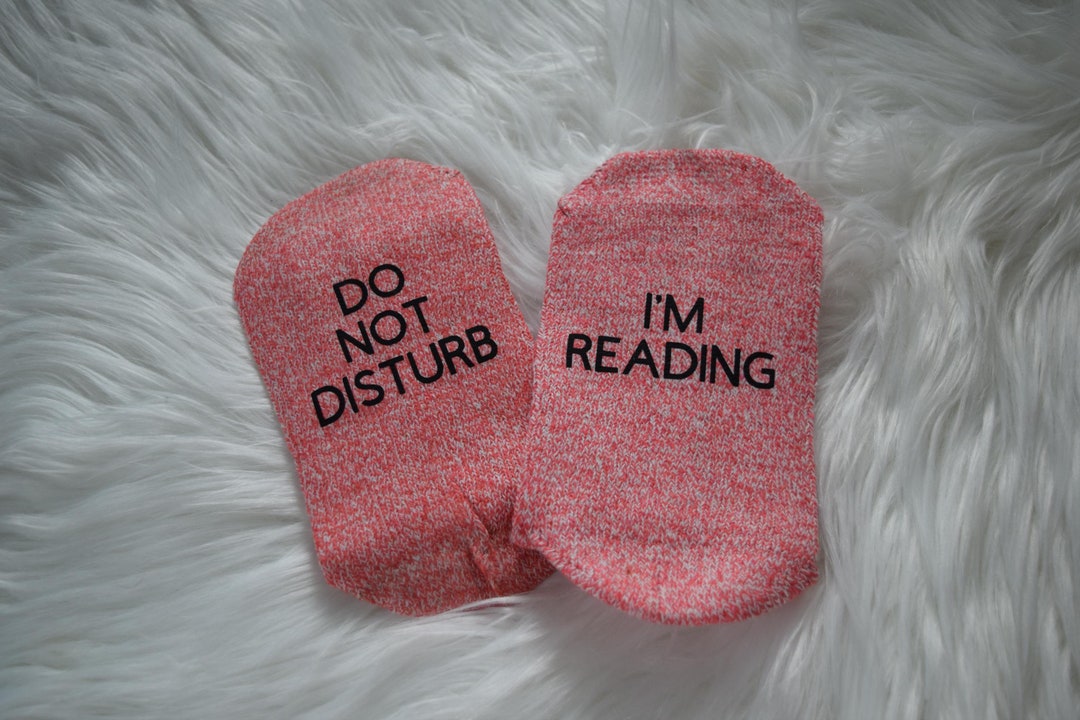 Do Not Disturb, I'm Reading Socks, Funny Book Lover Gift, Warm Wool ...