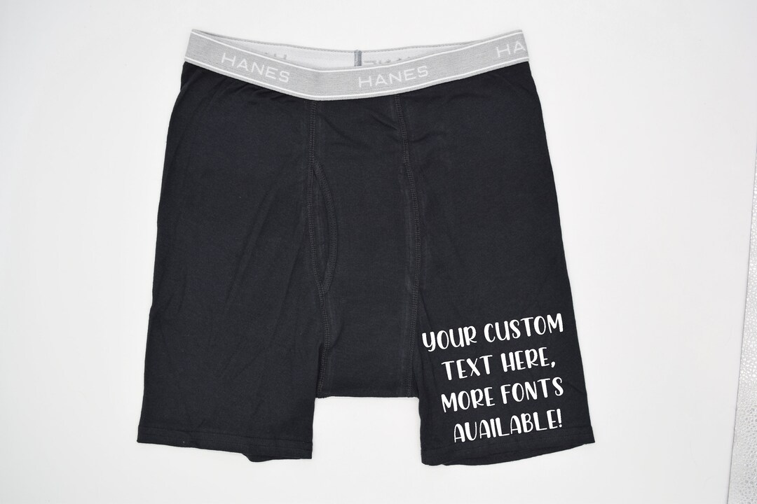Custom Text Boxer Briefs, Personalized Underwear for Men, Second Cotton ...