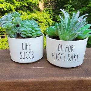 Grumpy Succulent Planters Multipack, Funny Small Plant Pots With ...