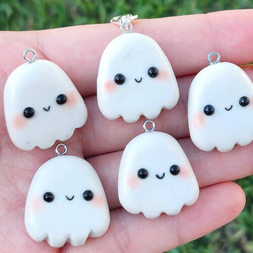 Halloween Ghost Charm Kawaii Ghost Charm Polymer Clay - Etsy