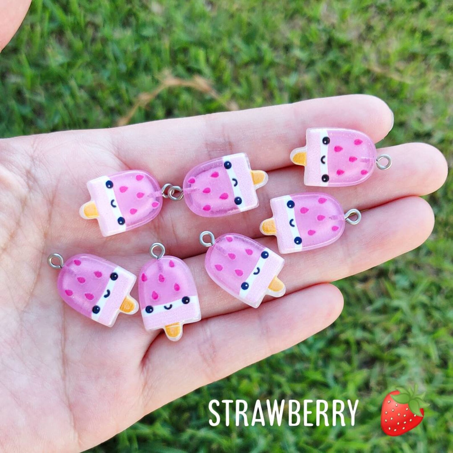 Kawaii Popsicle Charm Cute Summer Popsicle Smiling Face - Etsy