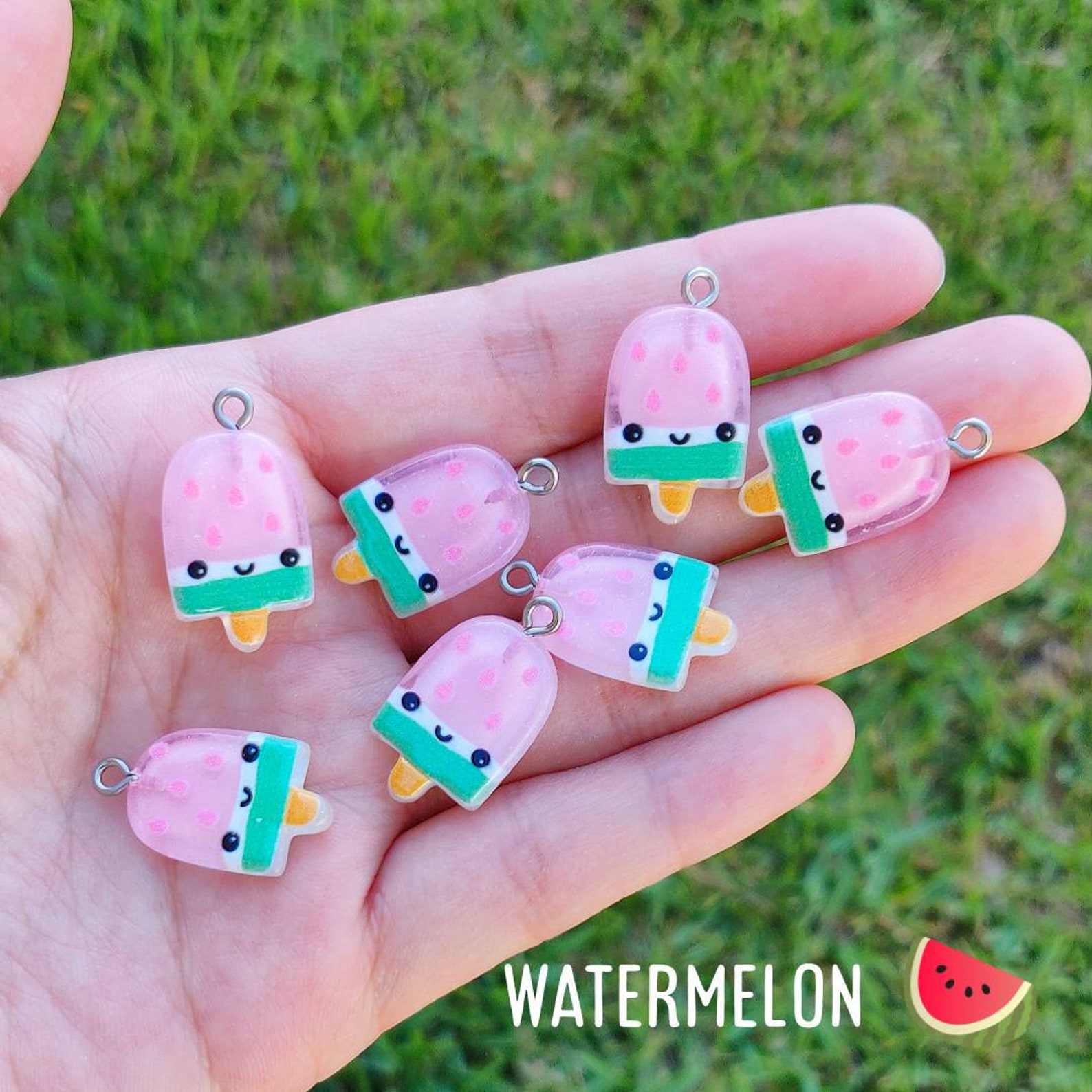 Kawaii Popsicle Charm Cute Summer Popsicle Smiling Face - Etsy