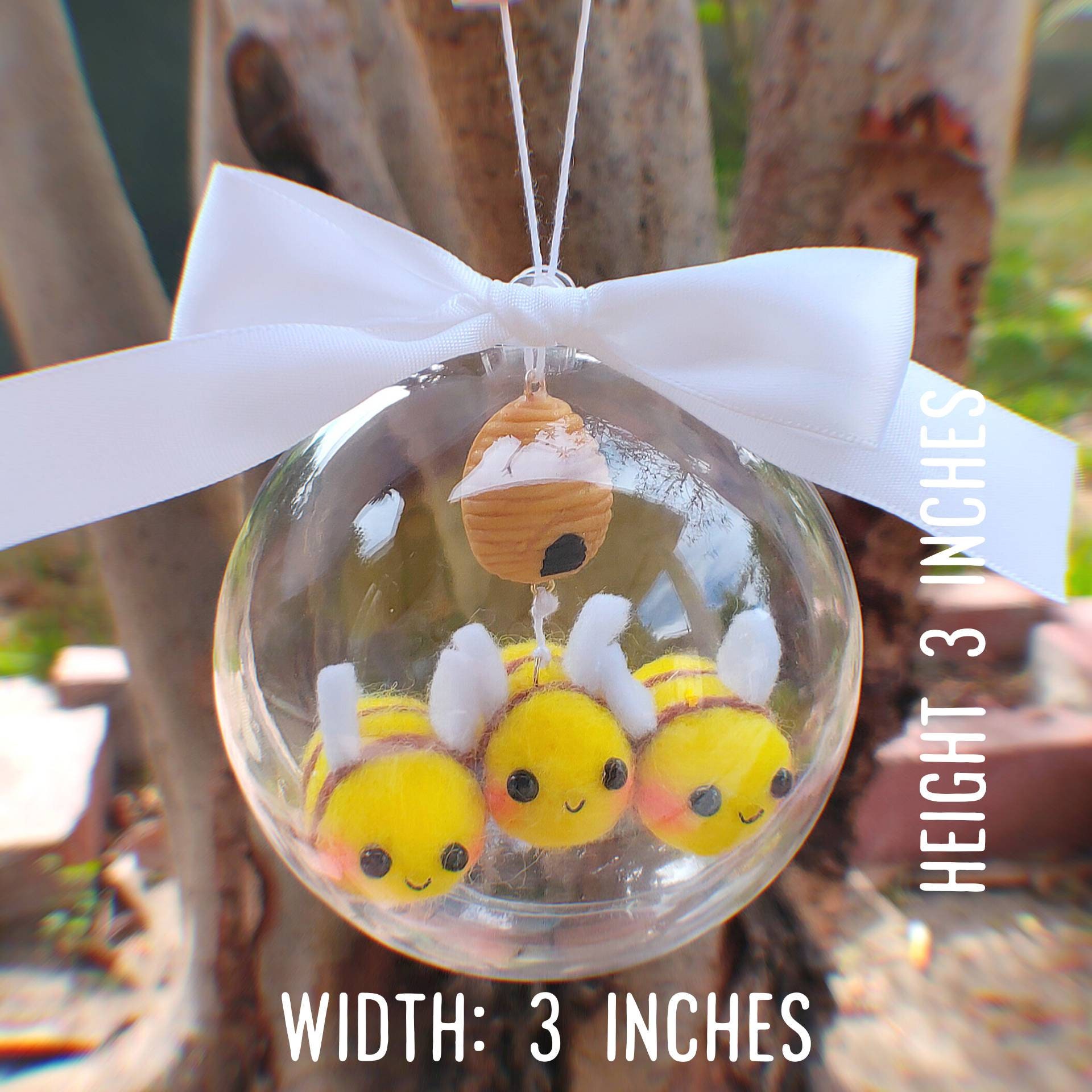 Bee Ornament Bumble Bee Ornament Felted Bee Gift | Etsy