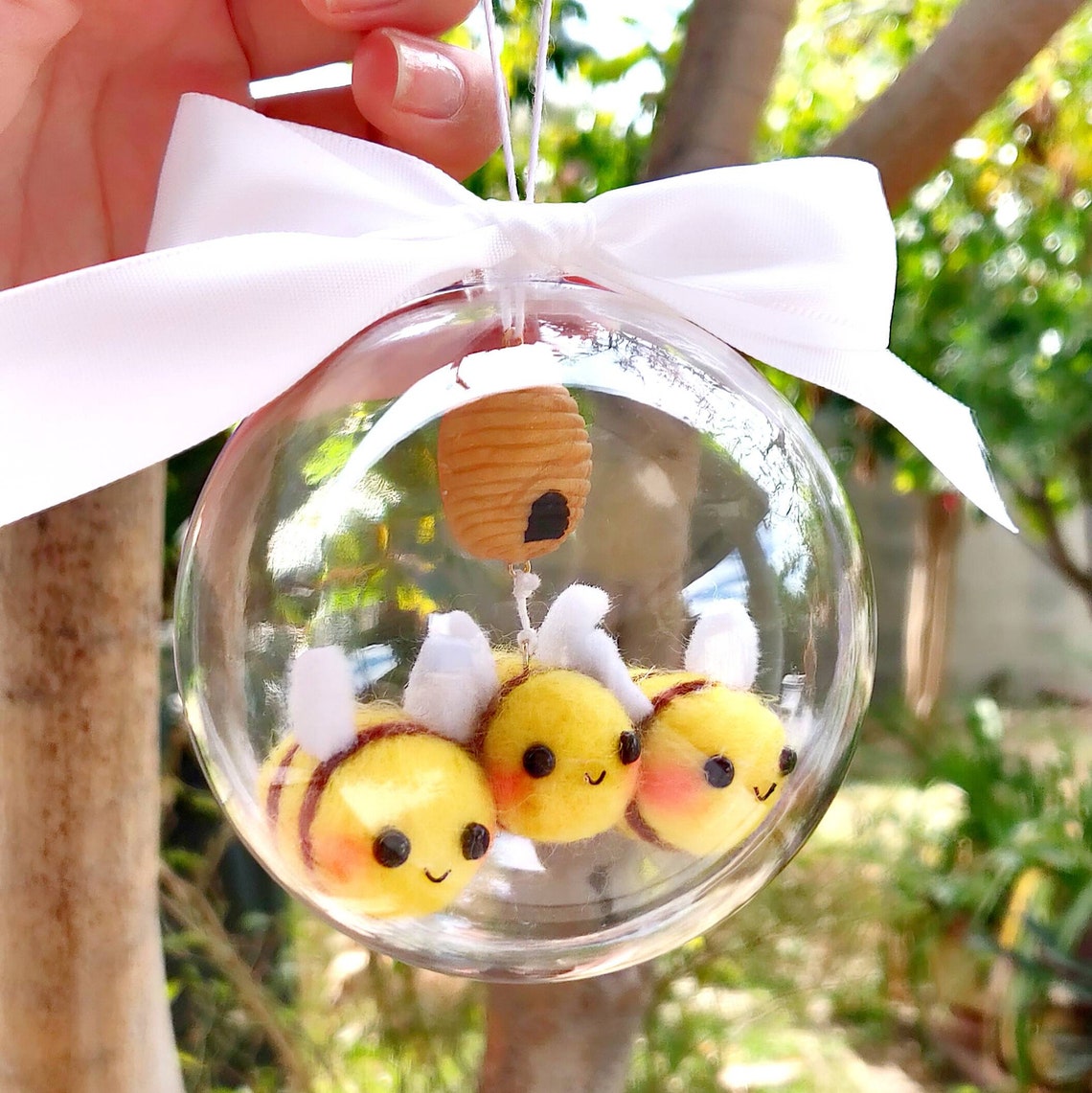 Bee Ornament Bumble Bee Ornament Felted Bee Gift - Etsy