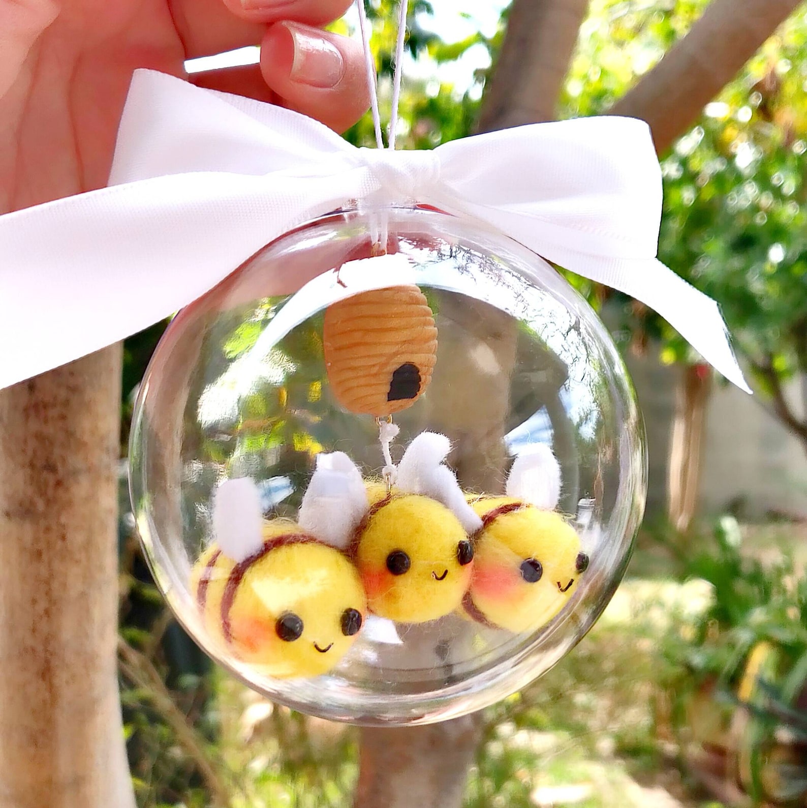 Bee Ornament Bumble Bee Ornament Felted Bee Gift - Etsy