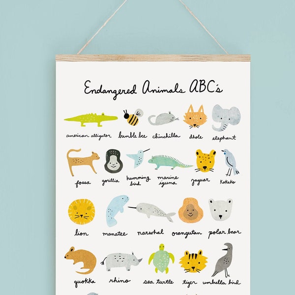 Endangered Animal Poster - Etsy