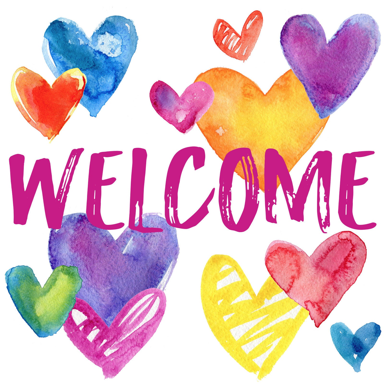 Welcome Hearts, Printable Art, Instant Download, Christian Art, LGBTQ ...