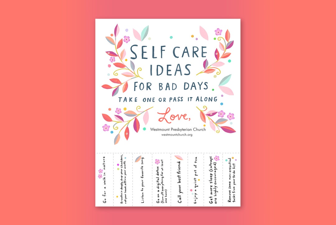 Self Care Ideas for Bad Days Printable • Printable for Business or ...