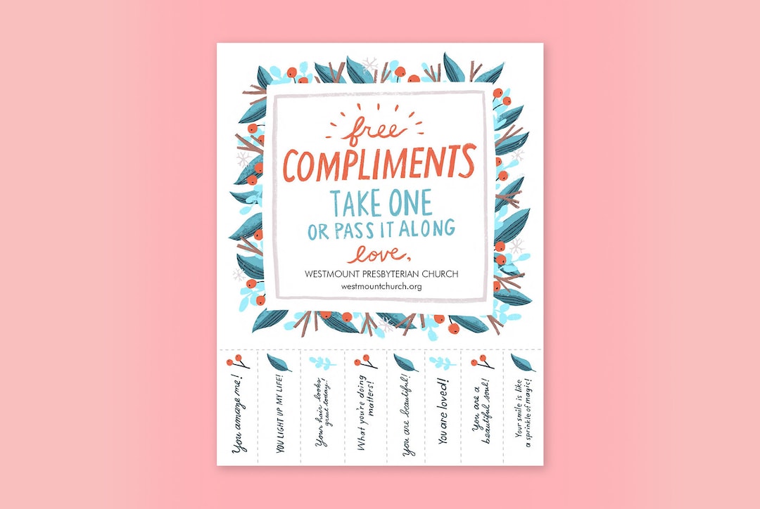 Compliments Tear-off Printable • Printable for Business or Church ...
