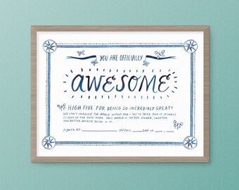 Editable, Printable, Certificates, Certificate of Awesomeness, Instant ...